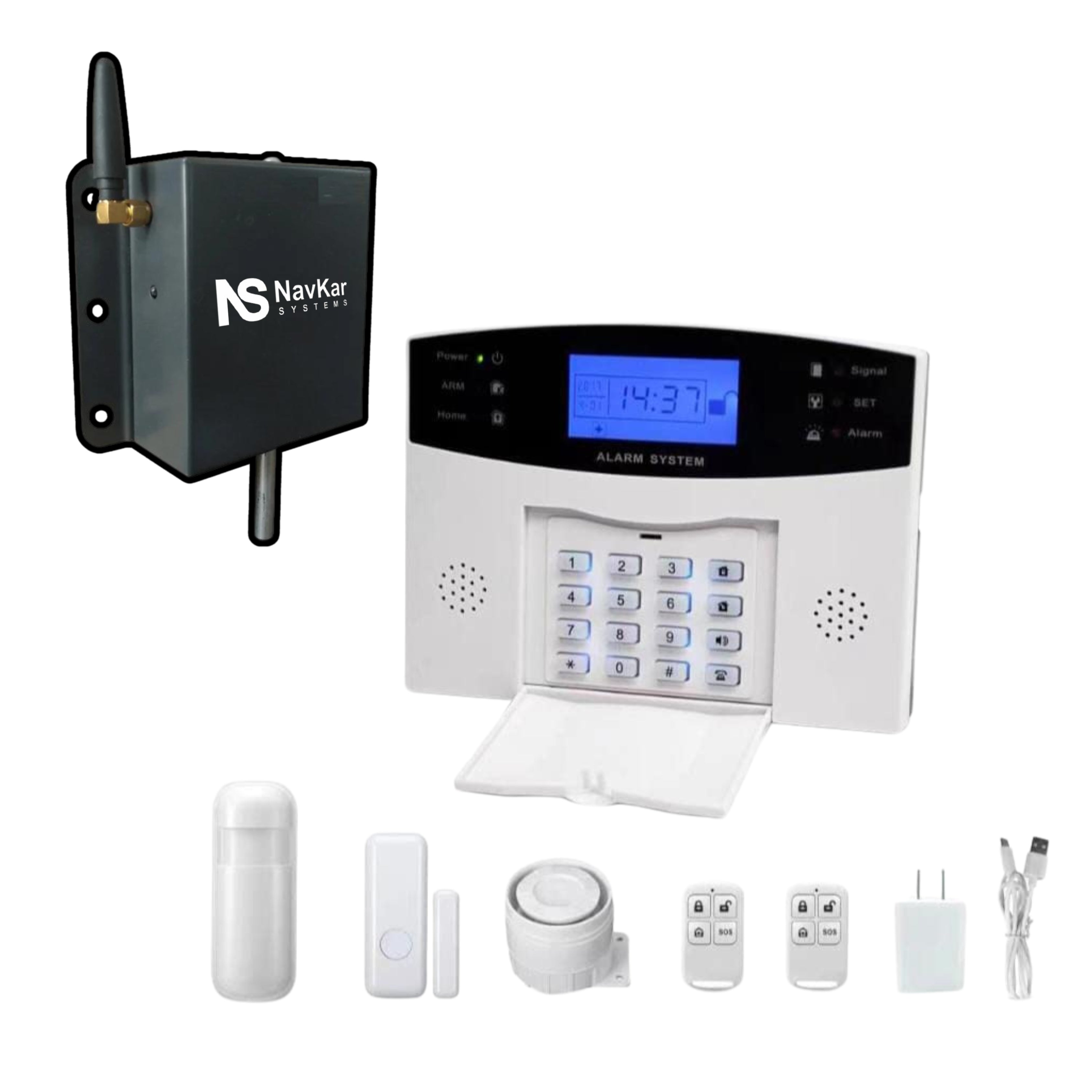 Navkar Systems Keypad Security Alarm Panel With Plunger Shutter Sensor