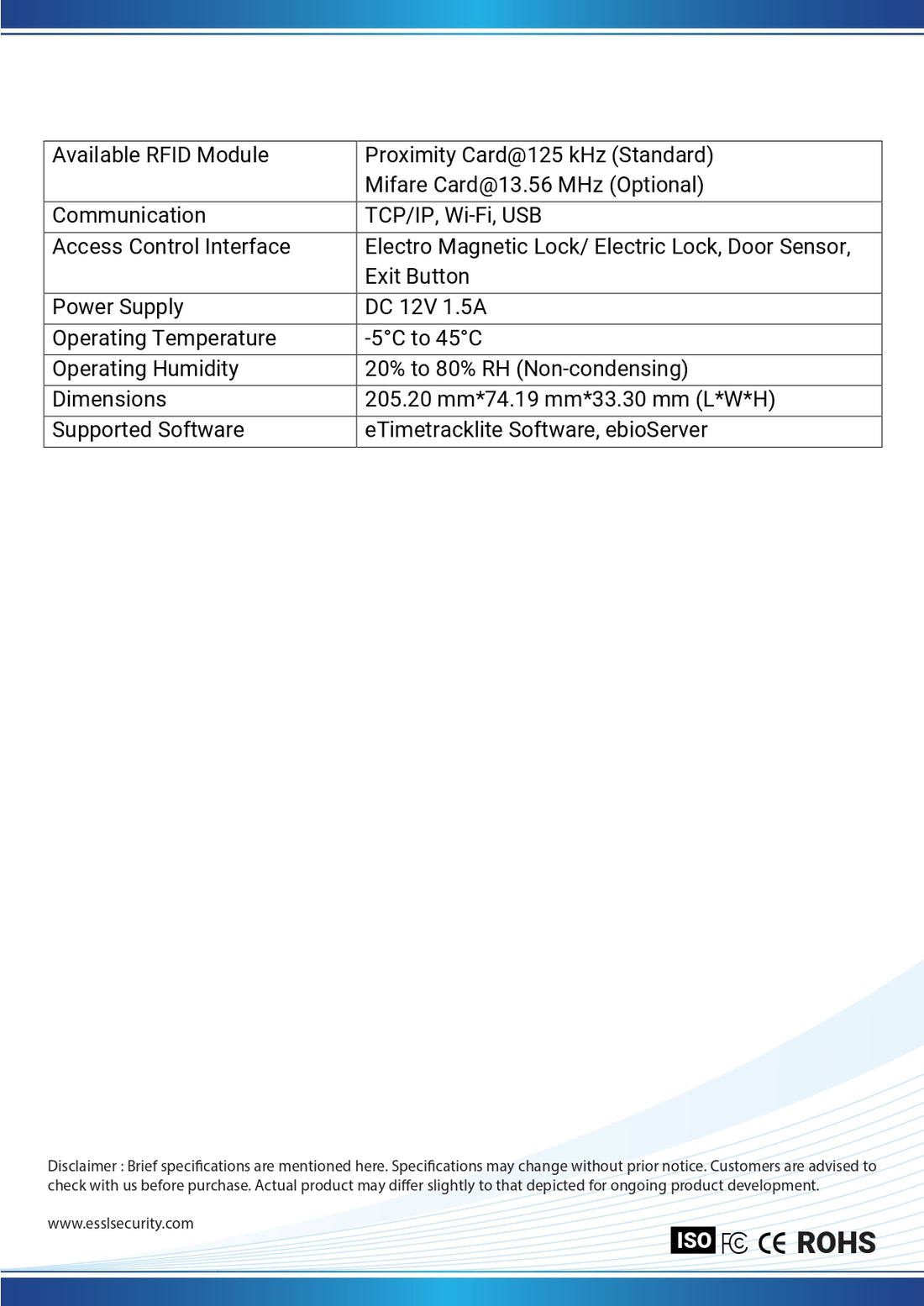 Essl Aiface Orcus Time And Attendance Face Fingerprint Navkar Systems