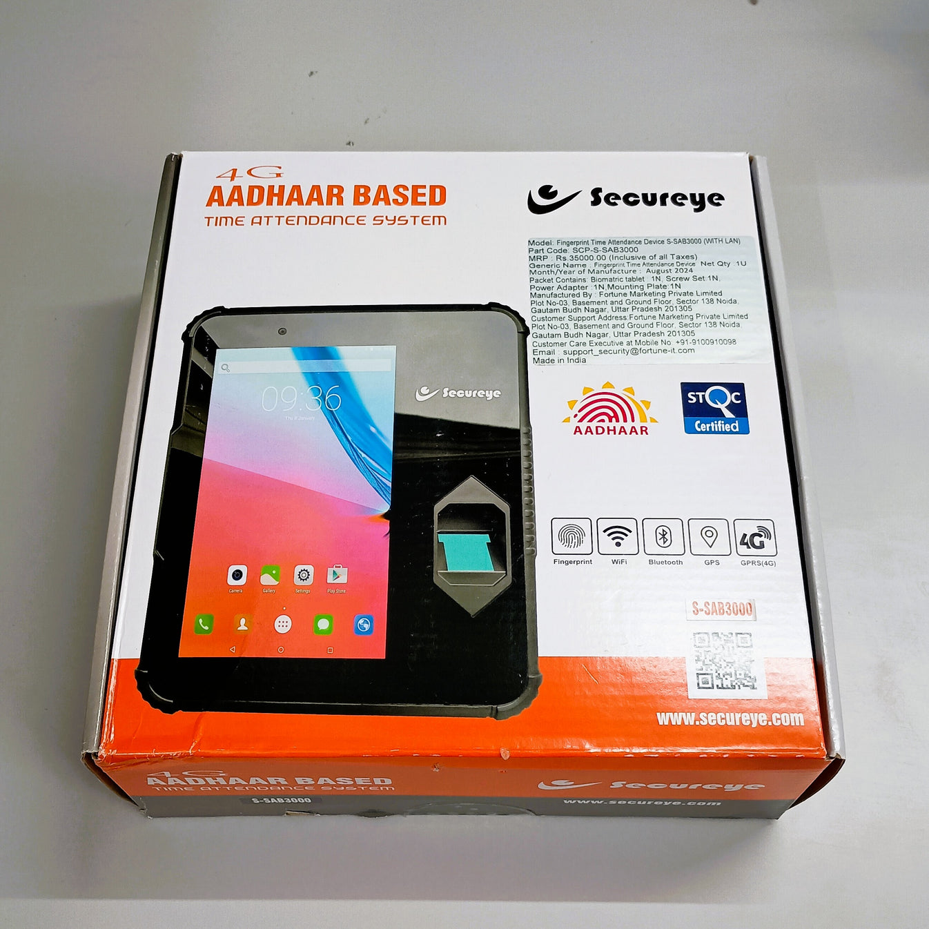Aadhaar Enabled Secureye S-SAB3000 Biometric System, 4G AADHAAR BASED ...