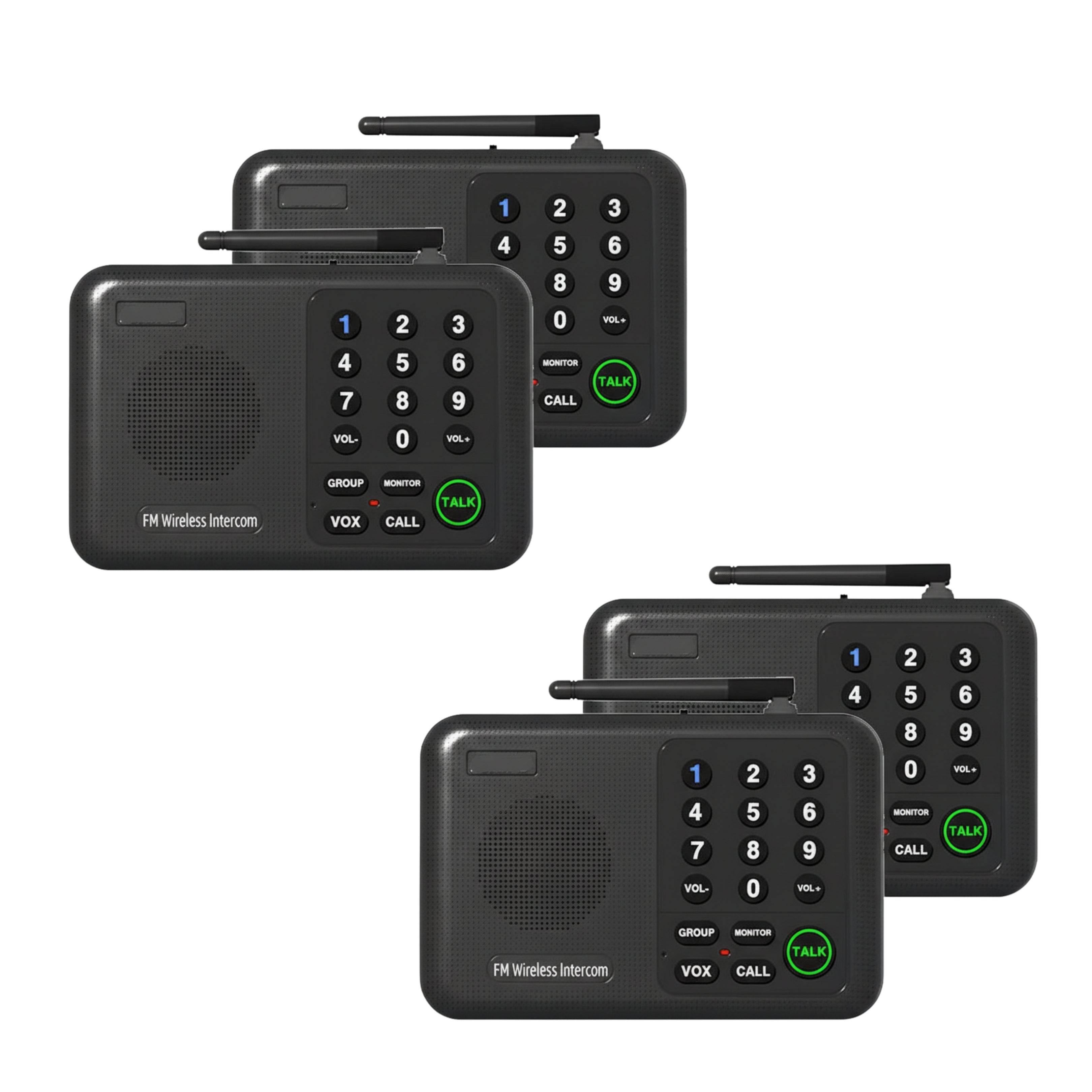 5280 Feet Range 4 Units Set Intercoms FM Wireless Home Intercom System ...
